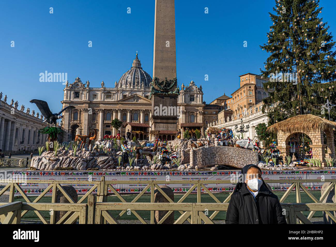 ROME, ITALY. 21st Dec, 2021. The nativity scene in Saint Peter's square ...