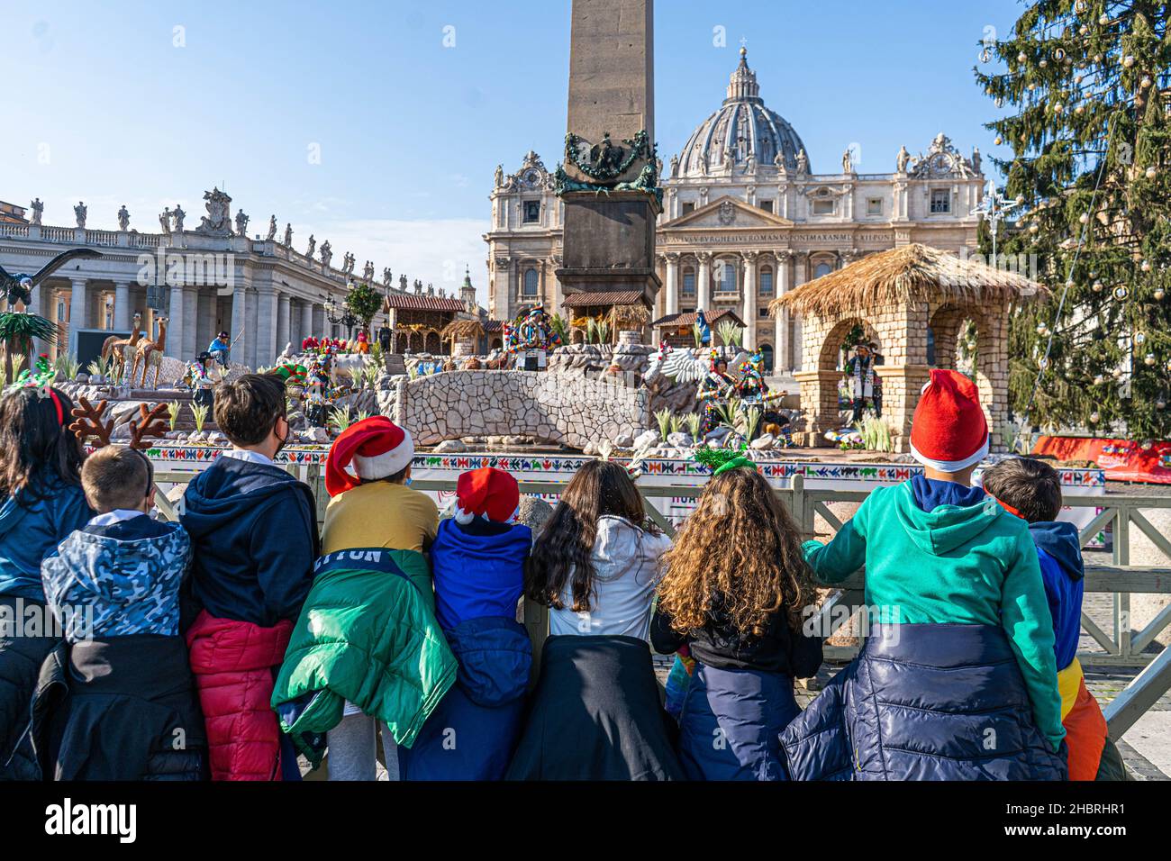 ROME, ITALY. 21st Dec, 2021. The nativity scene in Saint Peter's square ...