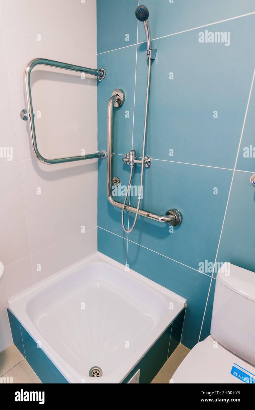 Toilet and Washroom in a modern hospital, bathroom Stock Photo - Alamy