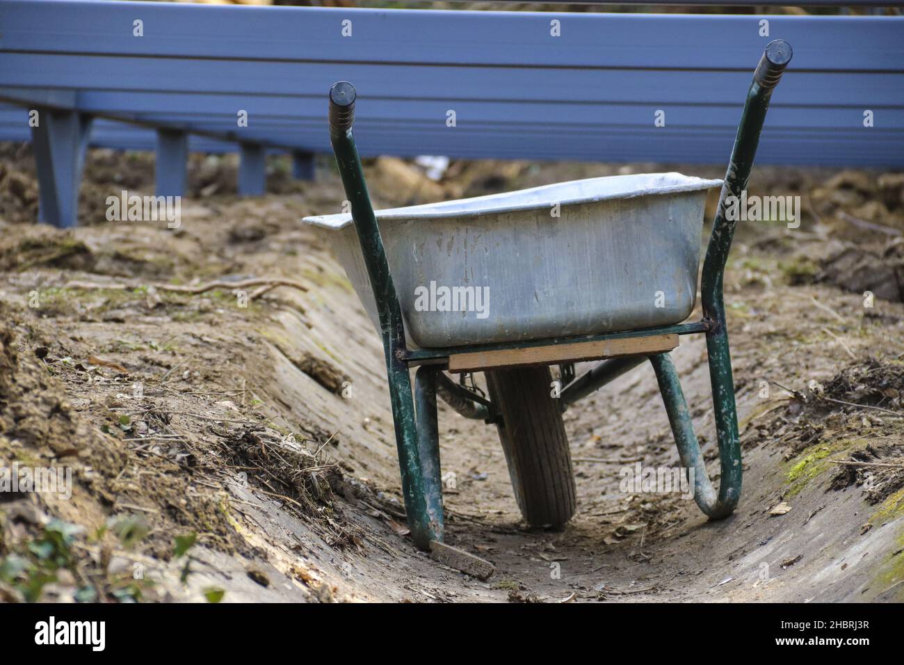 A closeup of the wheelbarrow at the construction site Stock Photo - Alamy