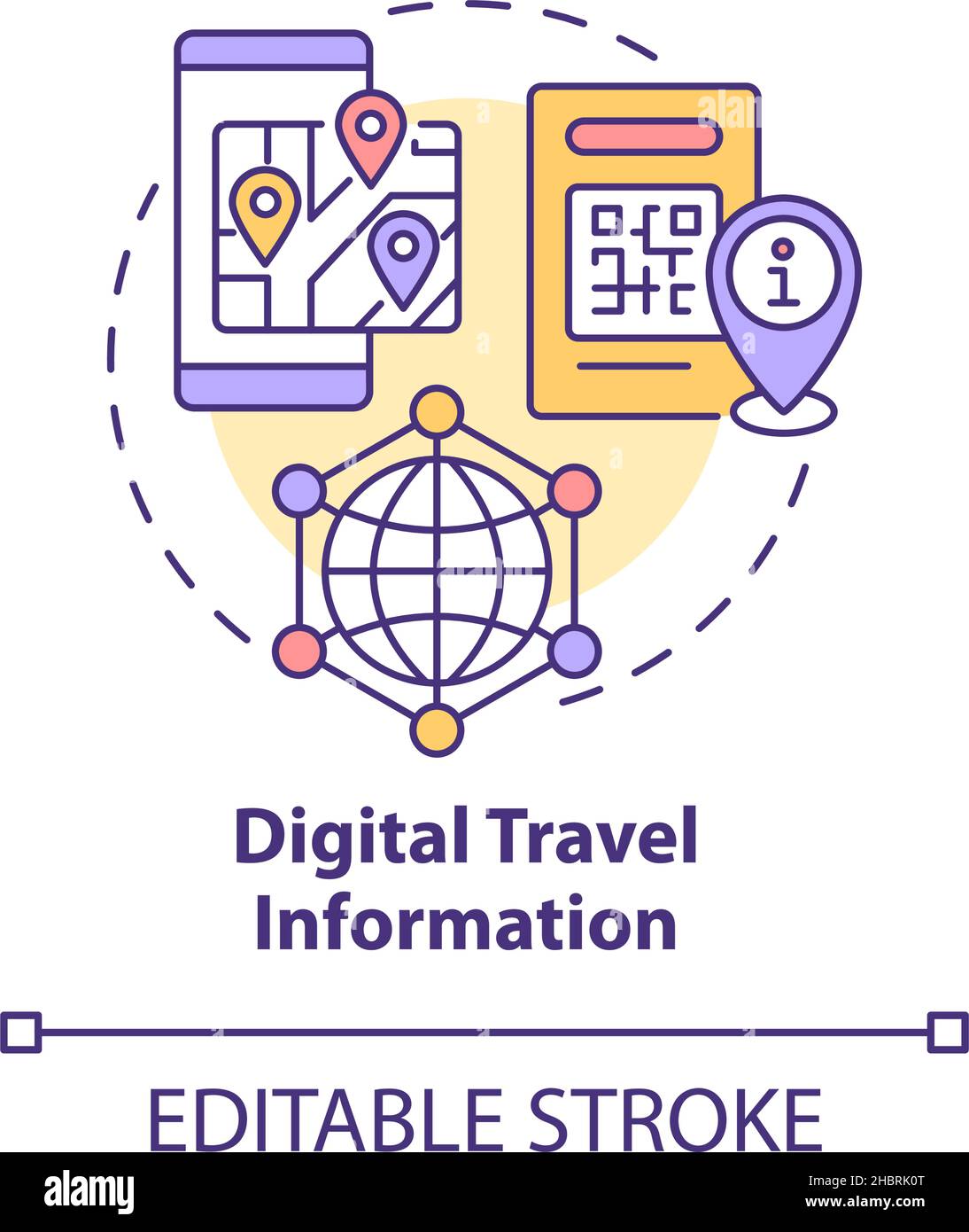 Digital travel information concept icon Stock Vector Image & Art - Alamy