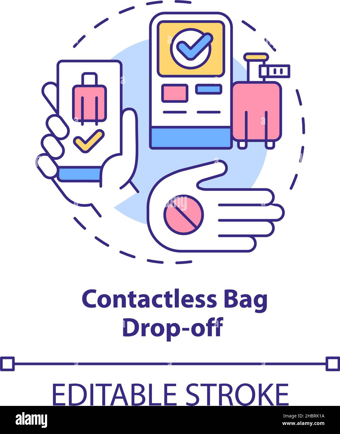 Airport baggage drop off sign hi-res stock photography and images - Alamy