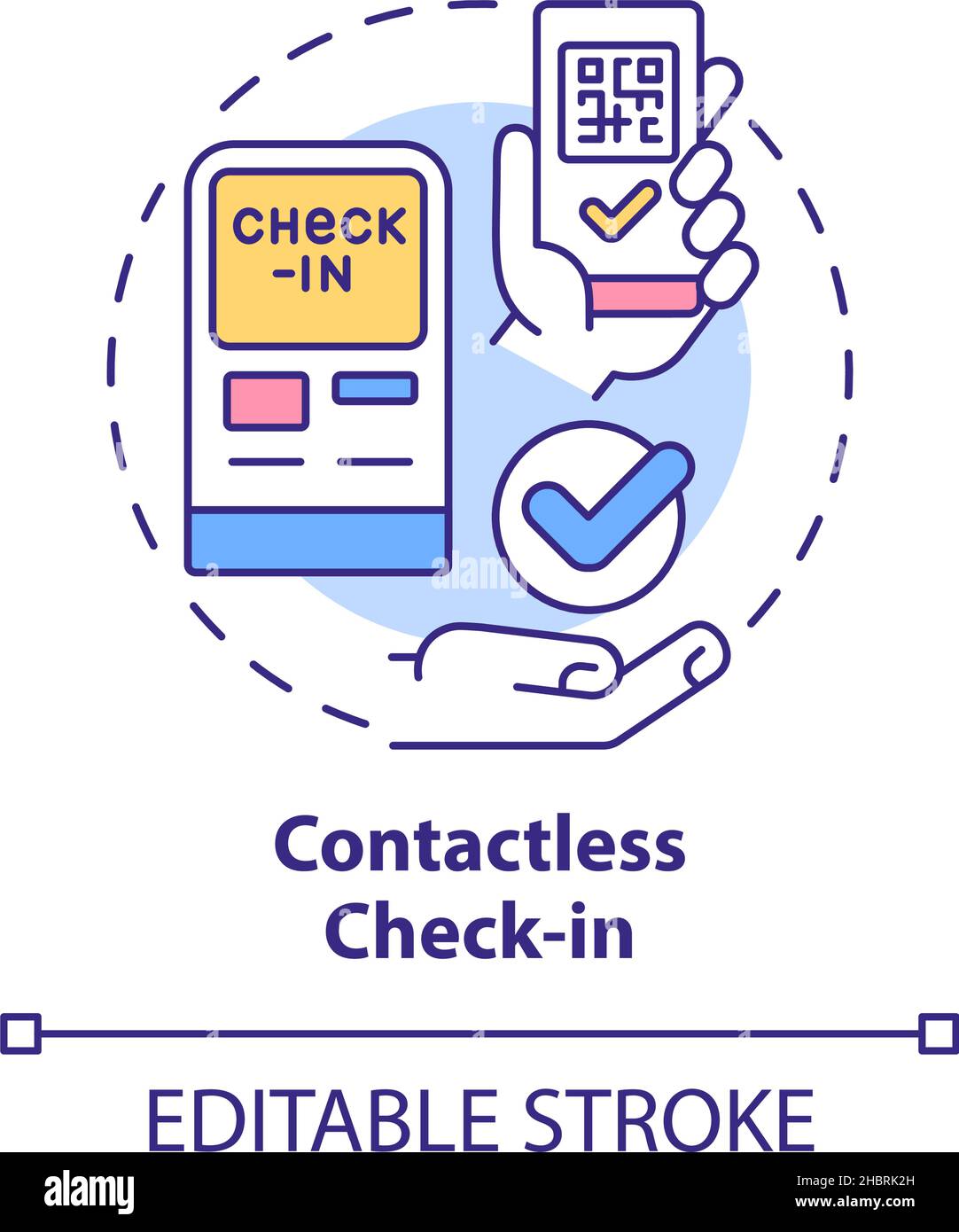 Contactless check in concept icon Stock Vector Image & Art - Alamy