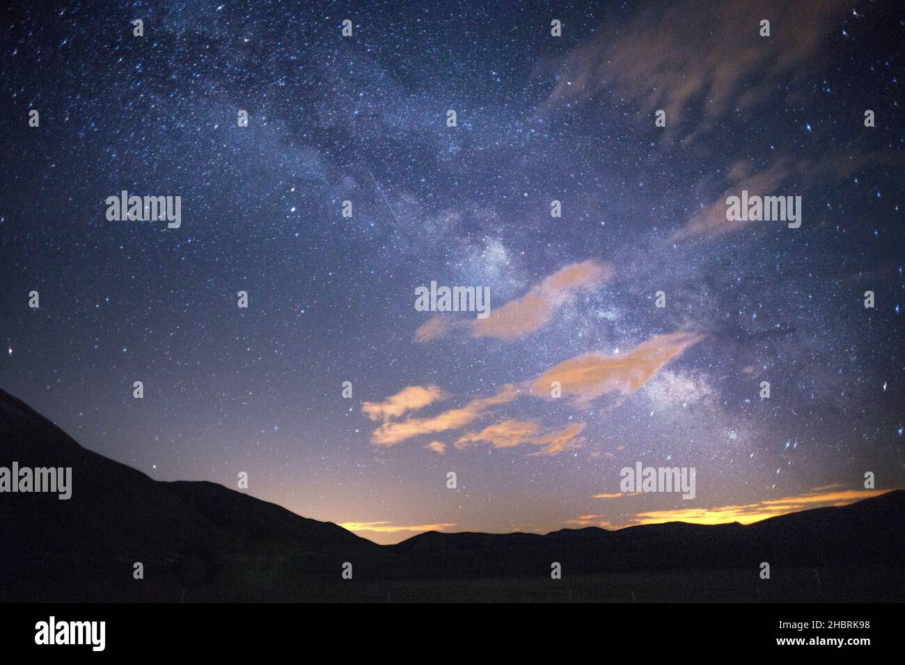 The Milky Way on the Sibillini Mountains Natural Park, Castelluccio di ...
