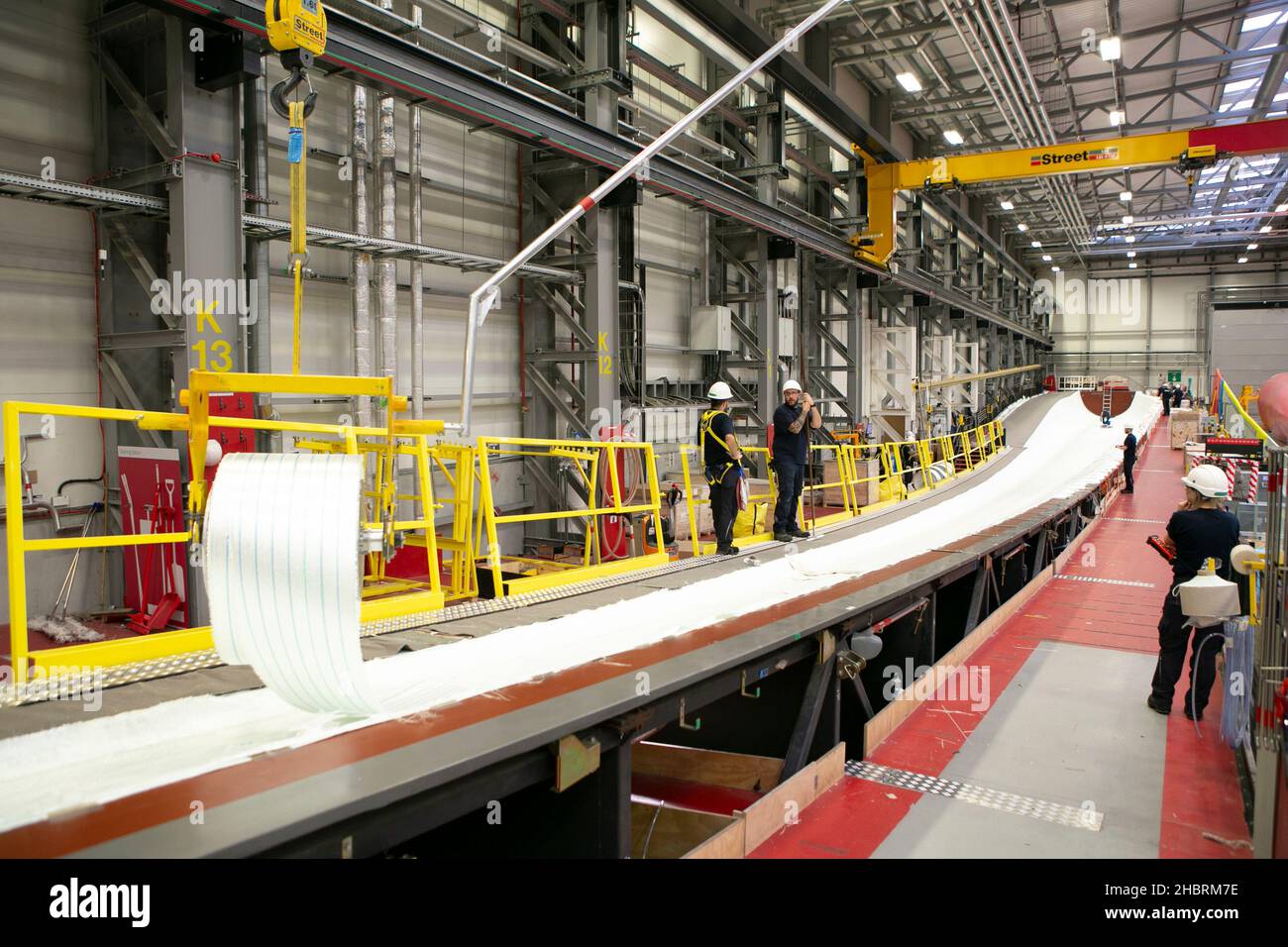 Workers at Siemens Gamesa offshore blade factory in the Port City of ...