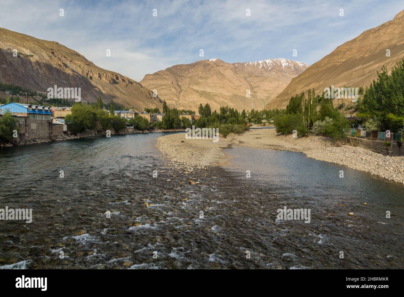 Gunt river in Khorog town, Tajikistan Stock Photo - Alamy