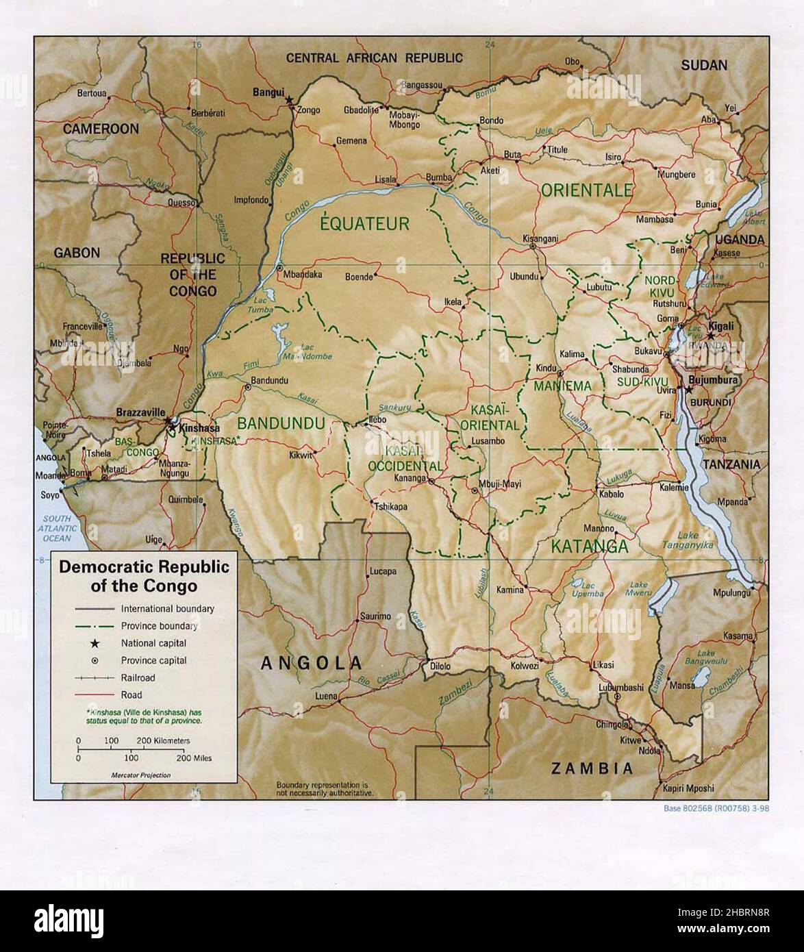 1998 democratic republic of the congo map hi-res stock photography and ...