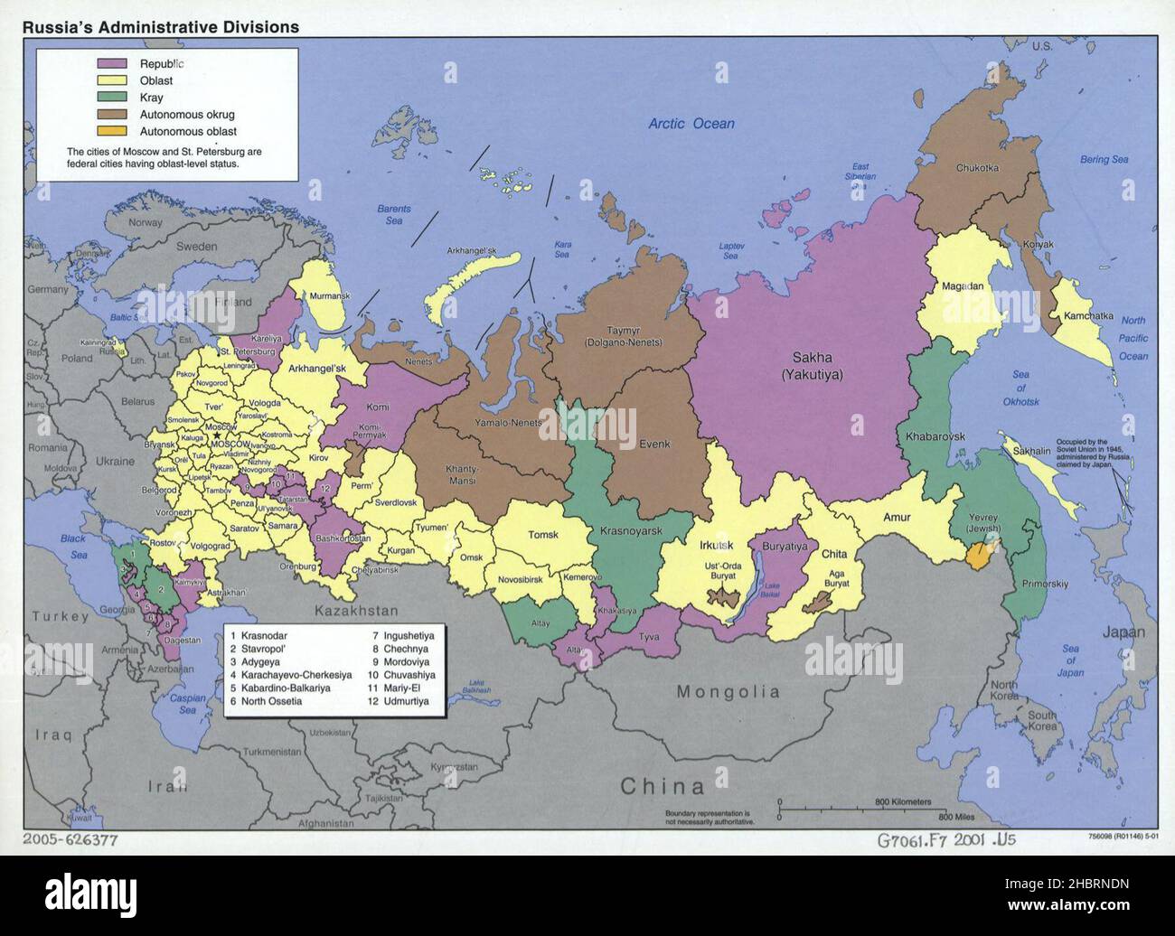 2001 russian federation map hi-res stock photography and images - Alamy