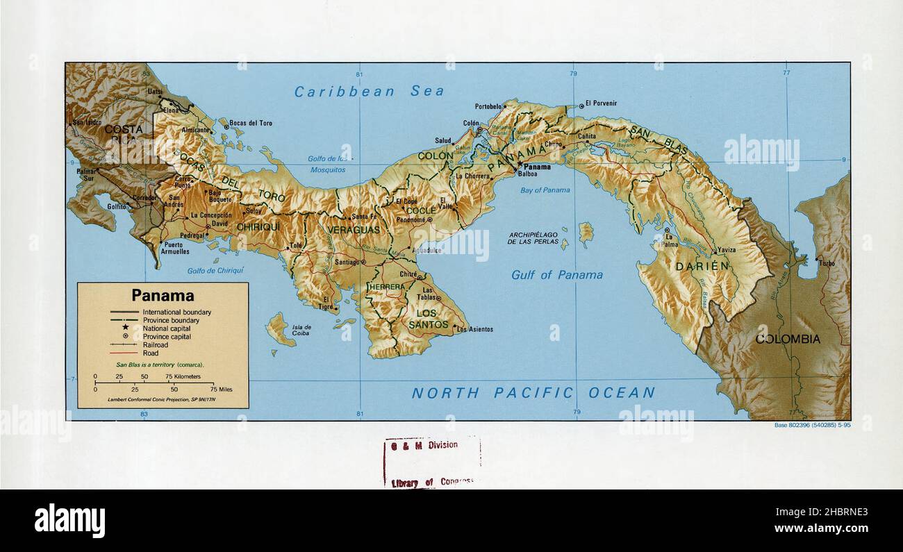 Map of Panama ca. 1995 Stock Photo - Alamy