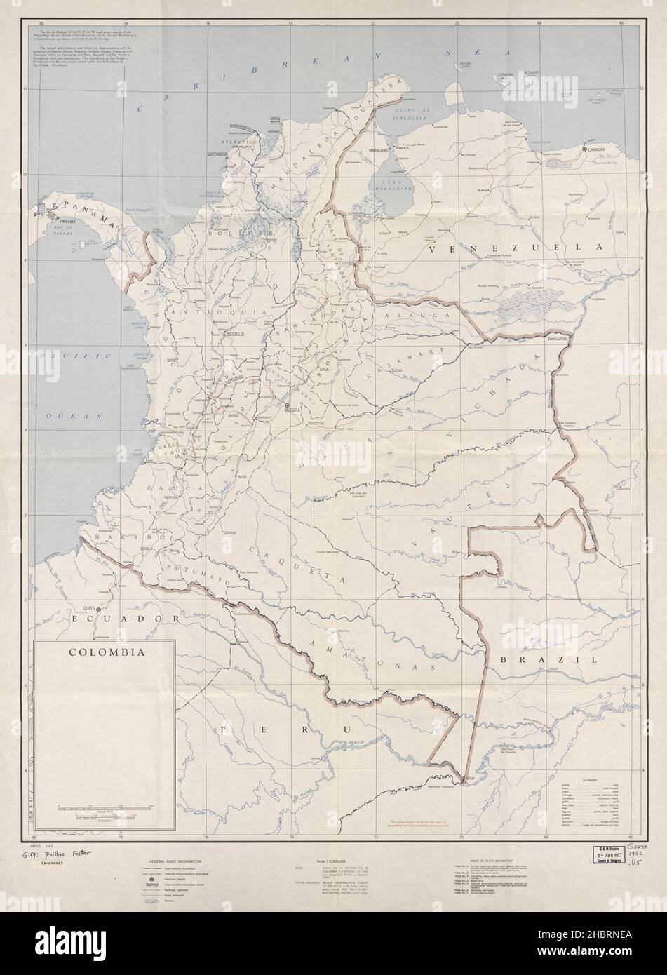 1952 map of columbia hi-res stock photography and images - Alamy