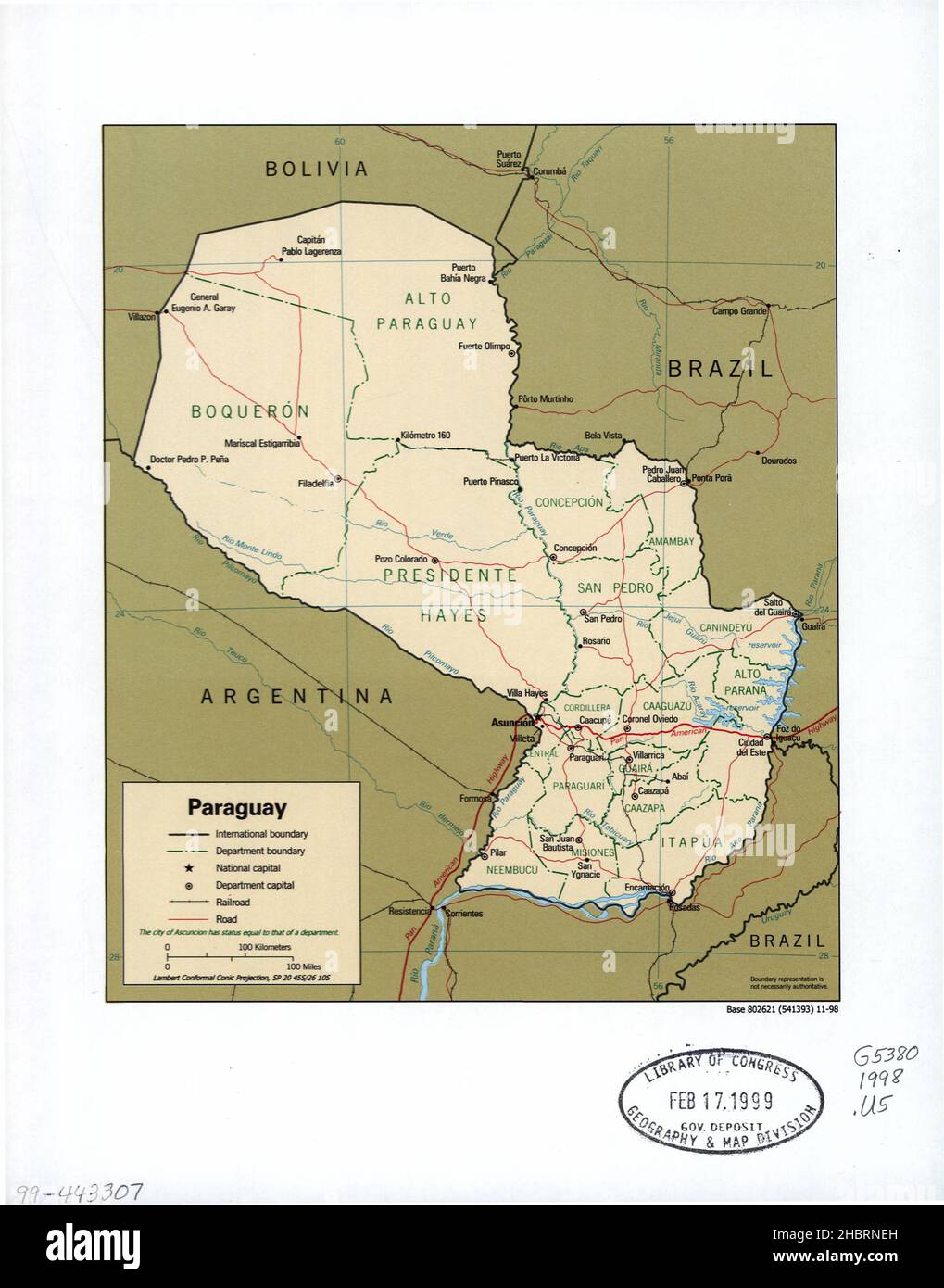 1998 paraguay map hi-res stock photography and images - Alamy