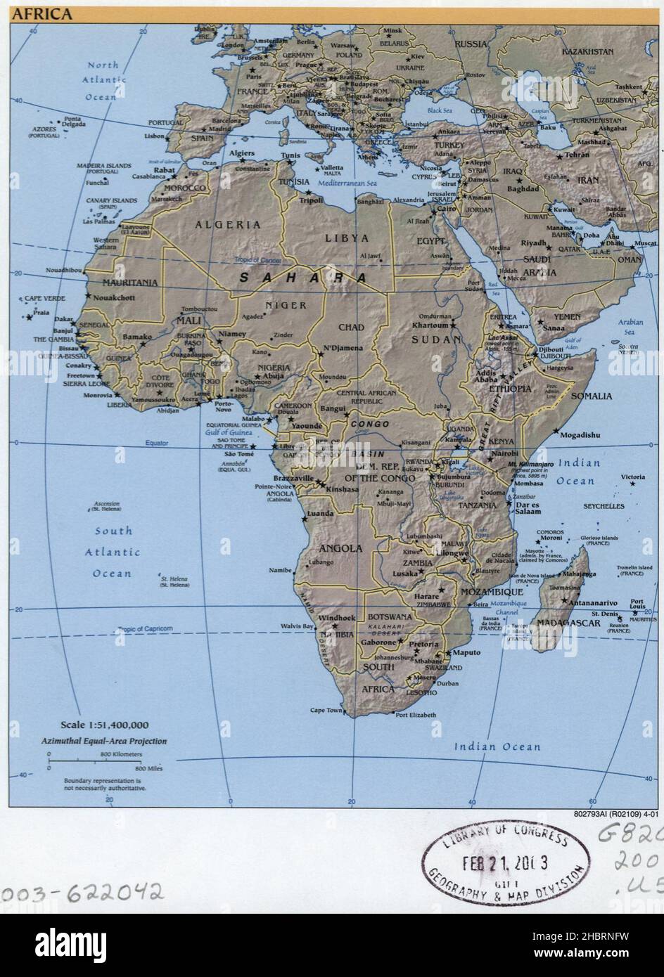Map of Africa ca. 2001 Stock Photo - Alamy