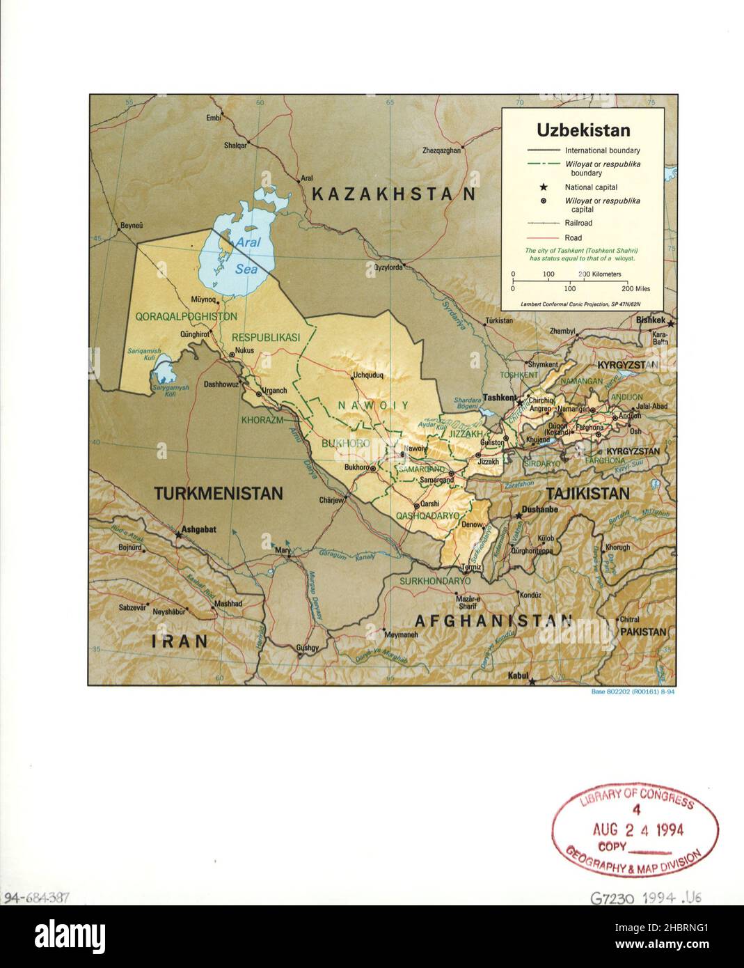 1994 uzbekistan map hi-res stock photography and images - Alamy