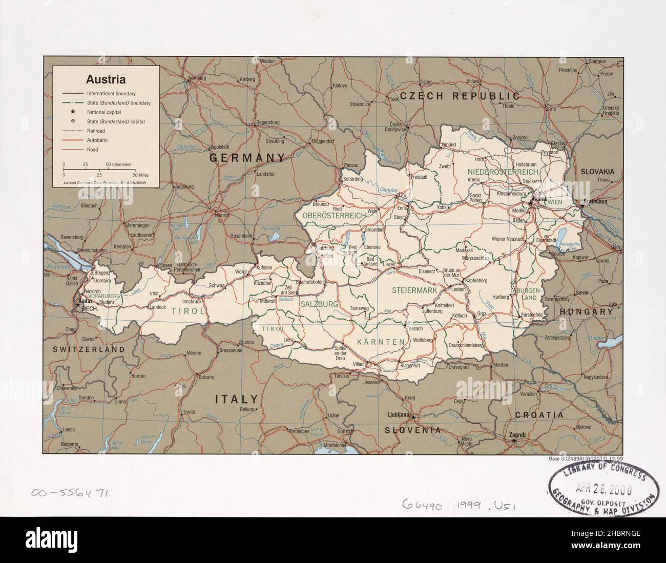 Map of austria 1999 hi-res stock photography and images - Alamy