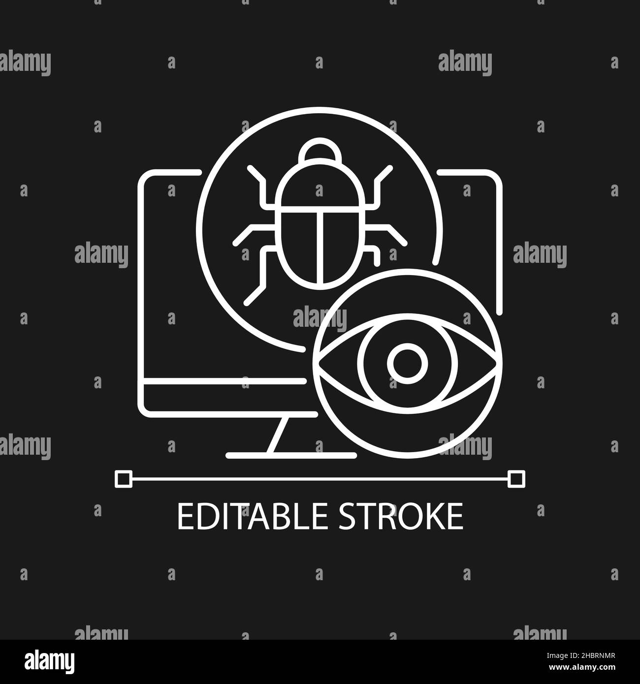 Spyware white linear icon for dark theme Stock Vector Image & Art - Alamy