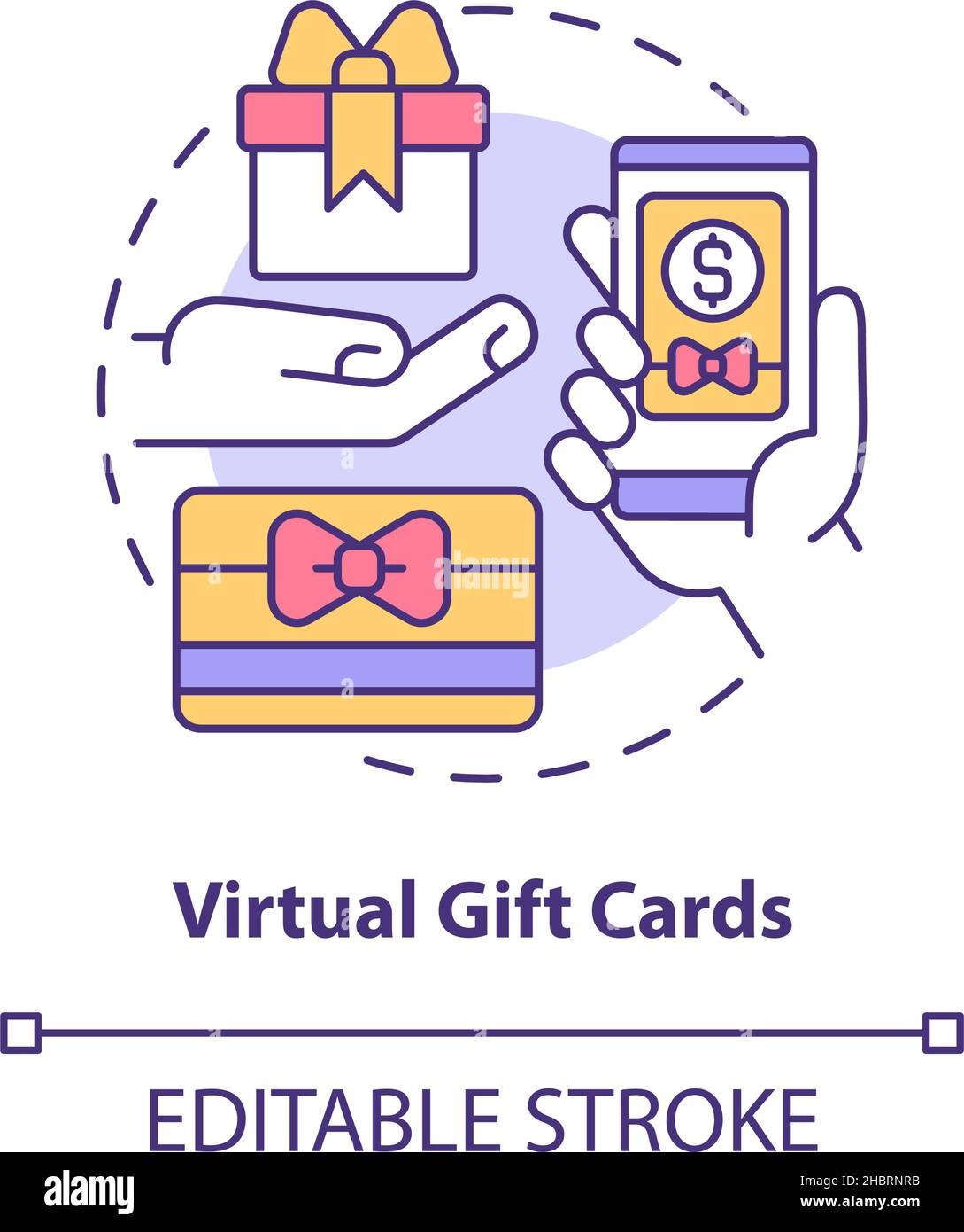 Virtual gift cards concept icon Stock Vector Image & Art - Alamy