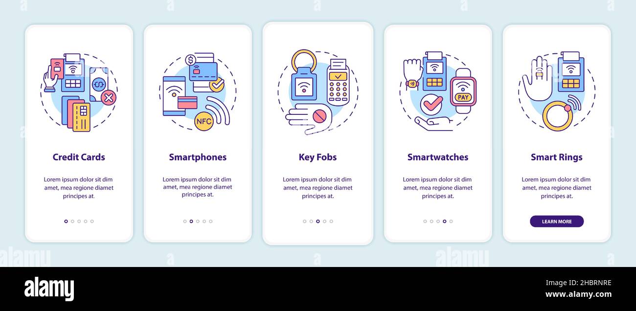 Payment methods onboarding mobile app screen Stock Vector Image & Art ...