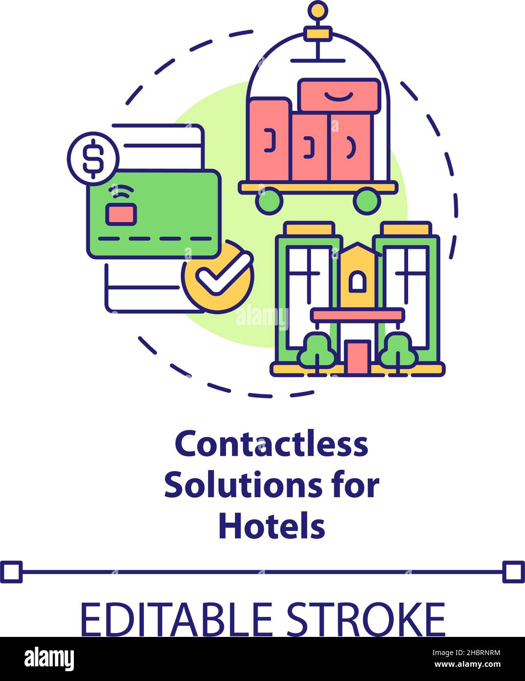 Contactless solutions for hotels concept icon Stock Vector Image & Art ...