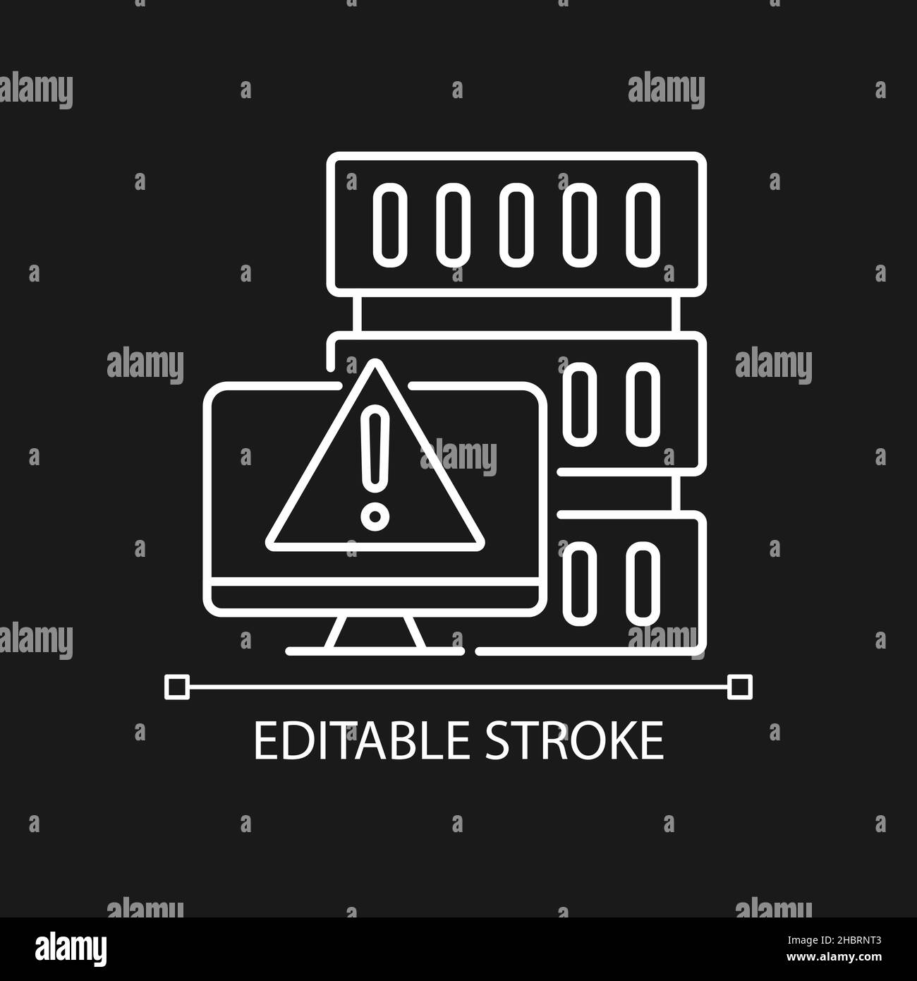 DoS attack white linear icon for dark theme Stock Vector Image & Art ...