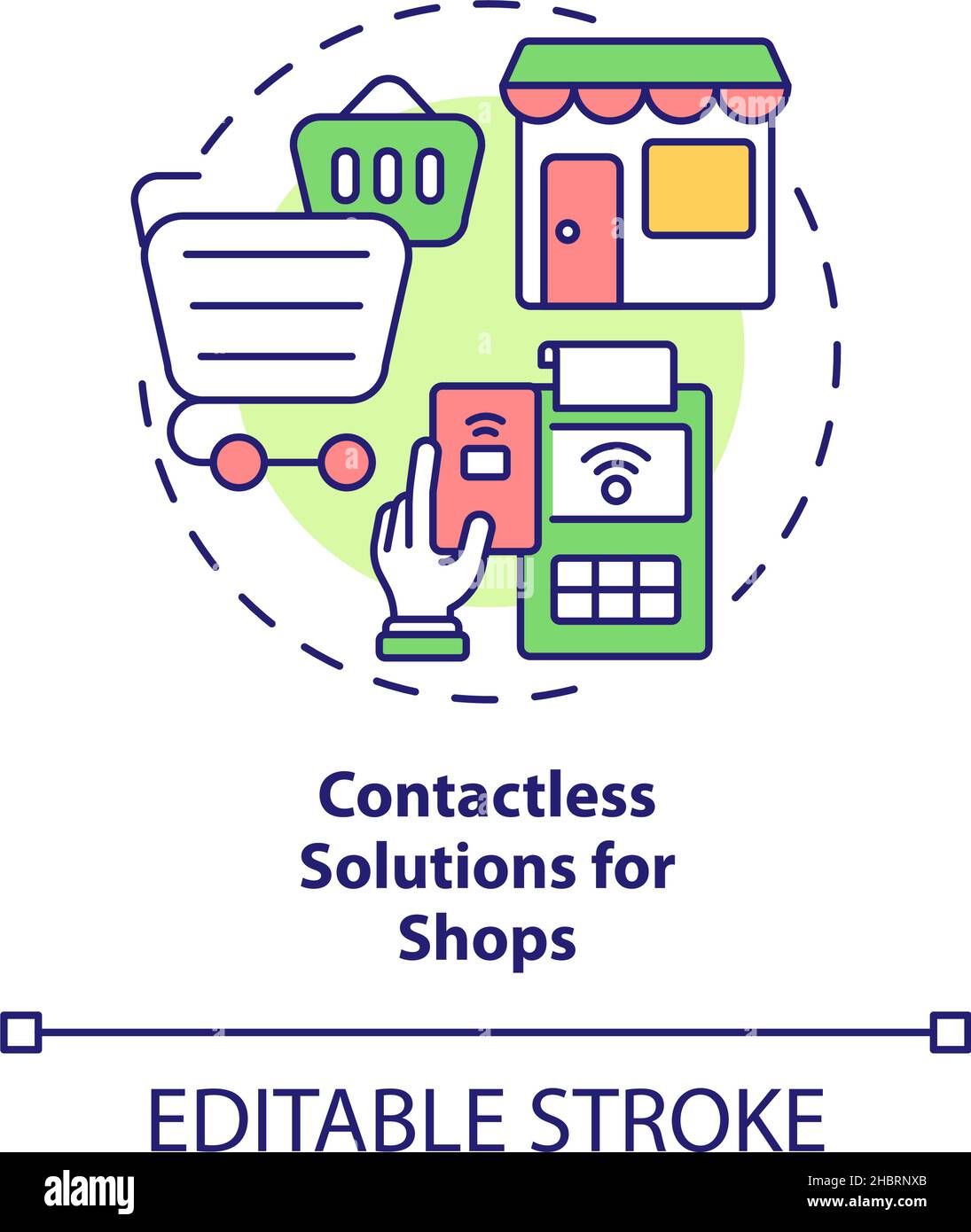 Contactless solutions for shops concept icon Stock Vector Image & Art ...