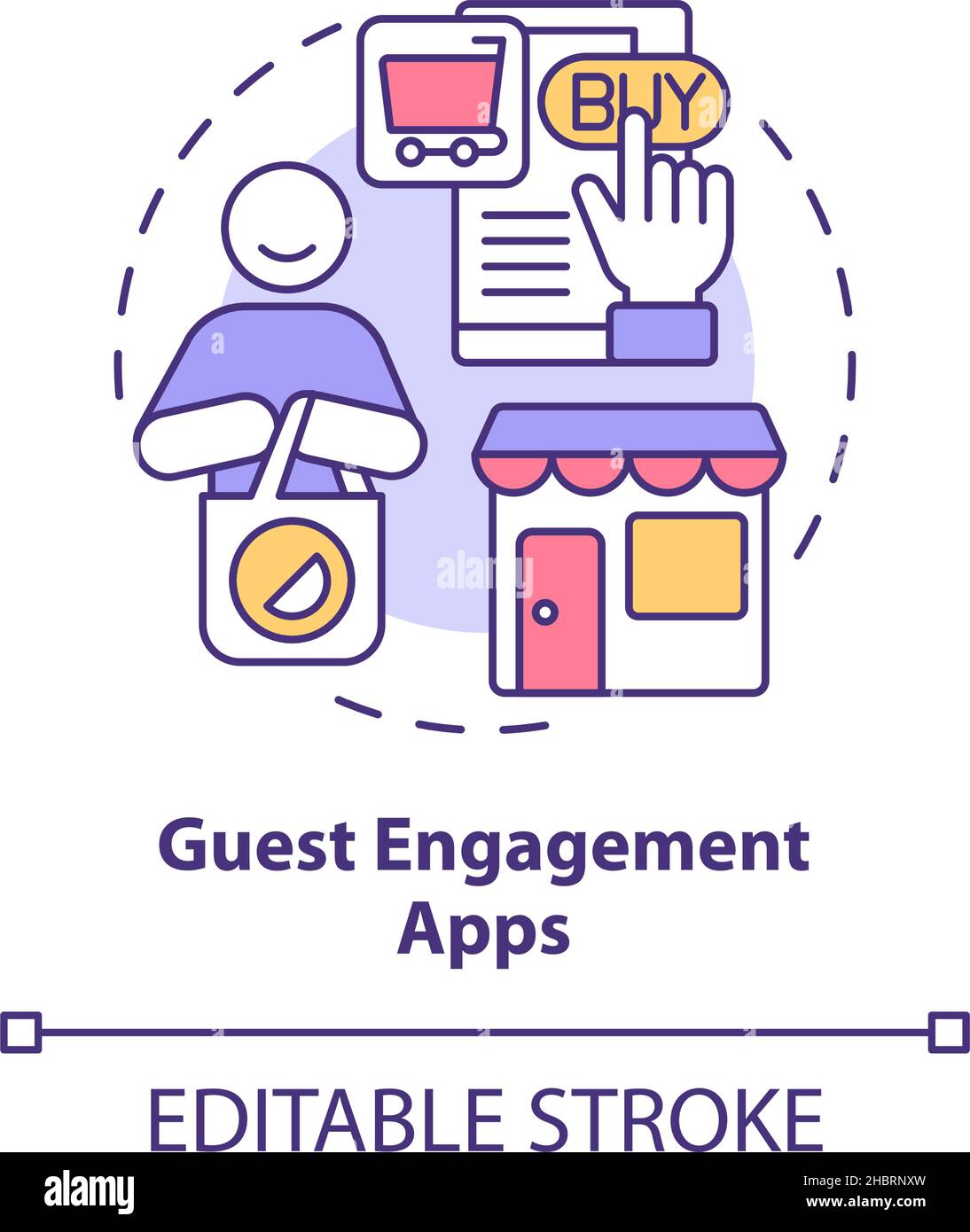 Guest engagement apps concept icon Stock Vector Image & Art - Alamy