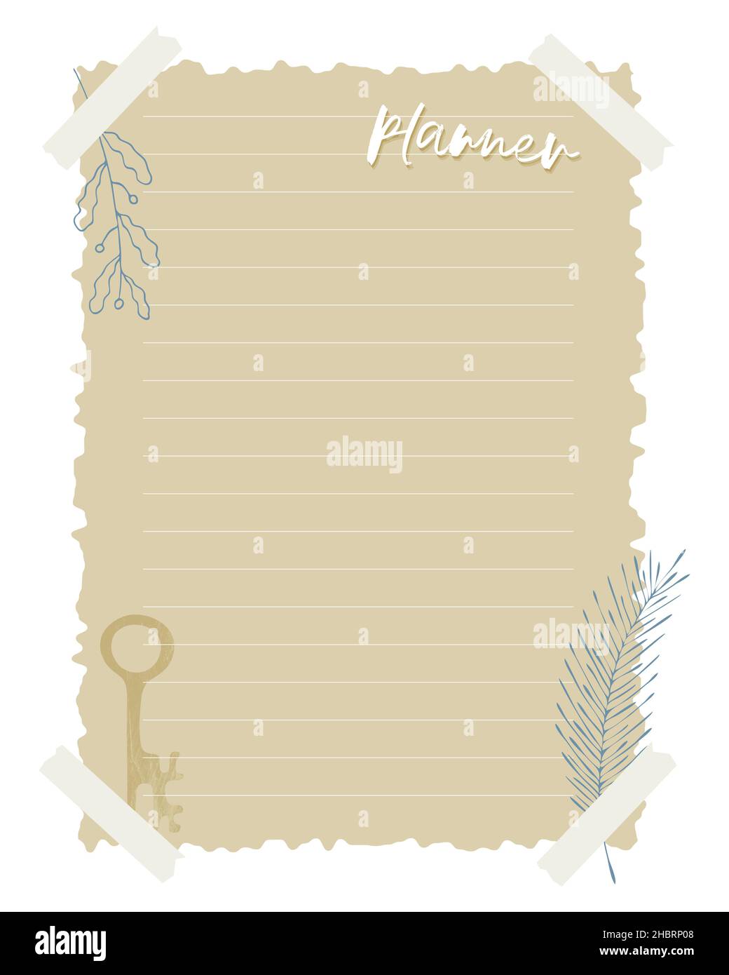 Planner minimalistic note-taking planner, collage. Lined field for ...