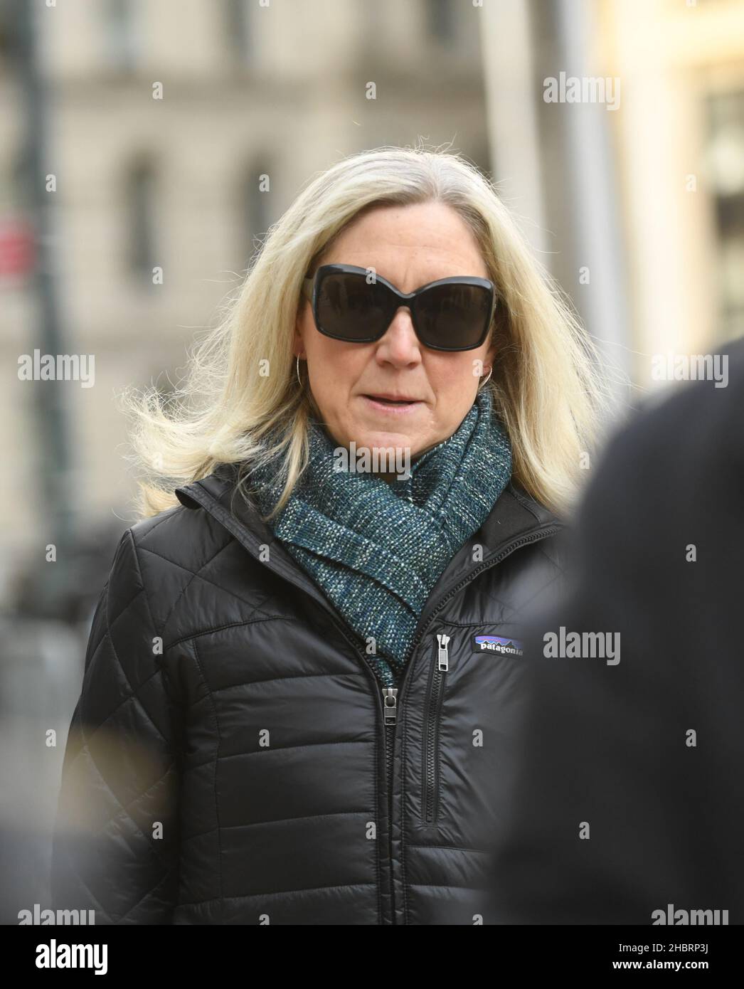 Defense attorney Laura Menninger arriving at the federal courthouse in ...