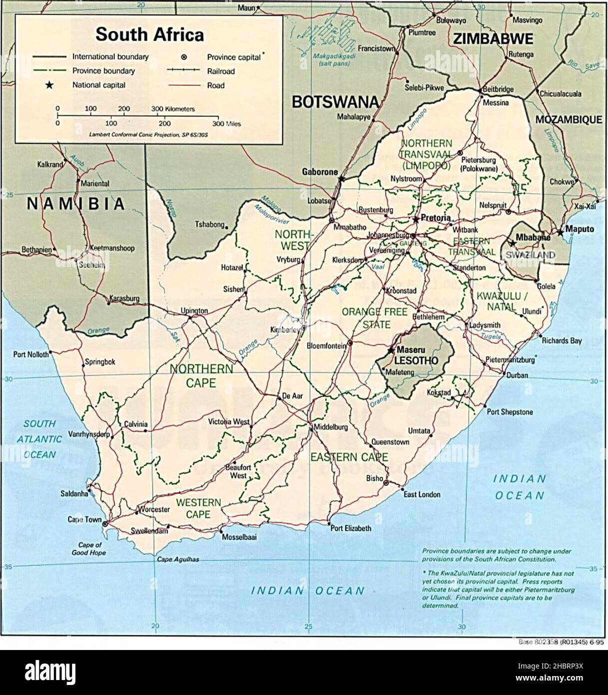 1995 south africa map hi-res stock photography and images - Alamy