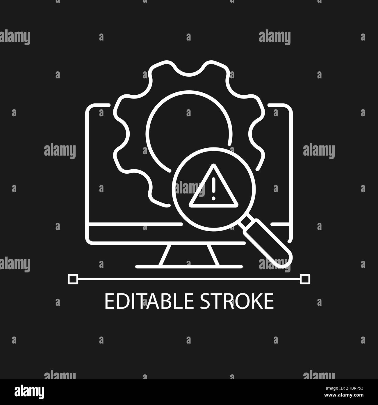 Threat management white linear icon for dark theme Stock Vector Image ...