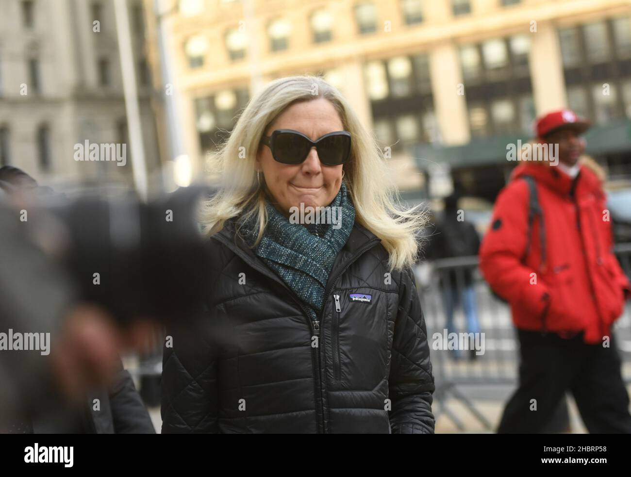 Defense attorney Laura Menninger arriving at the federal courthouse in ...