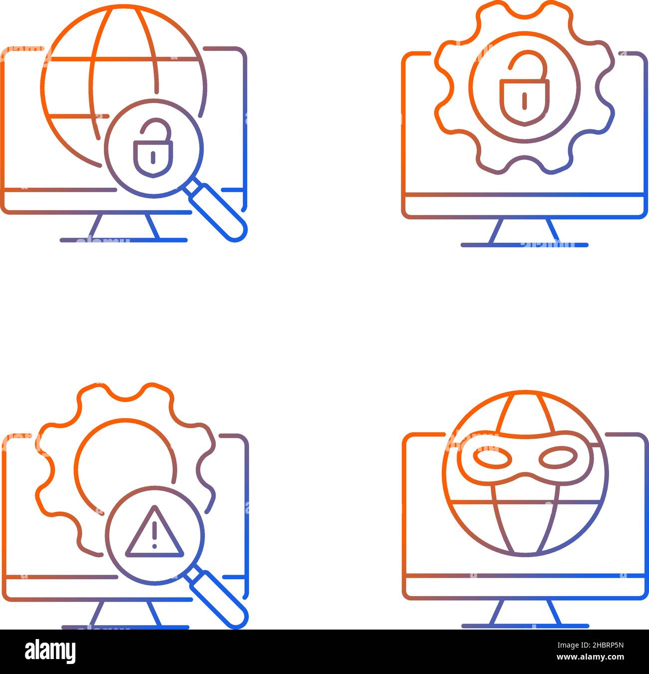 Illegal Activities Detection Gradient Linear Vector Icons Set Stock Vector Image And Art Alamy