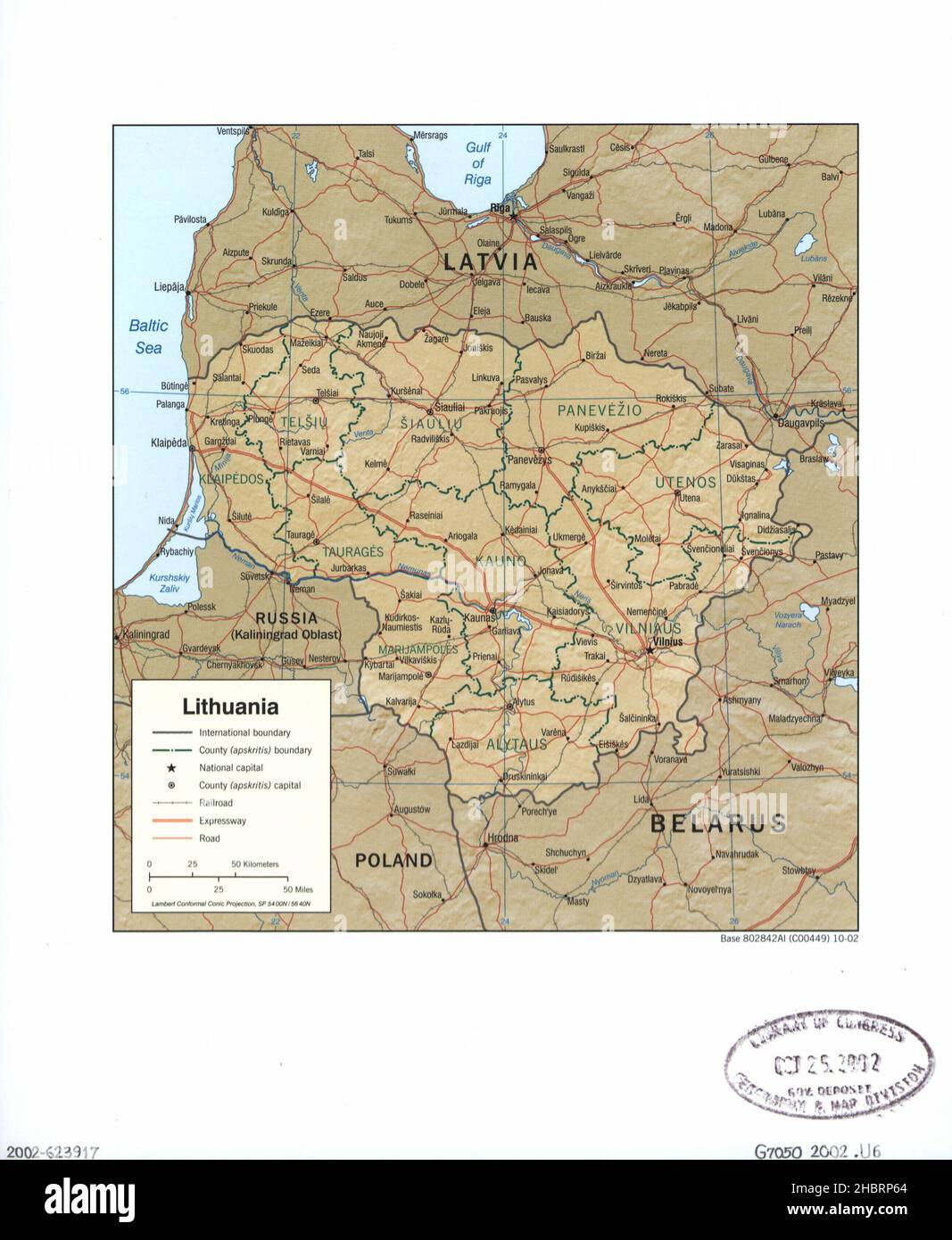 Map of Lithuania ca. 2002 Stock Photo - Alamy