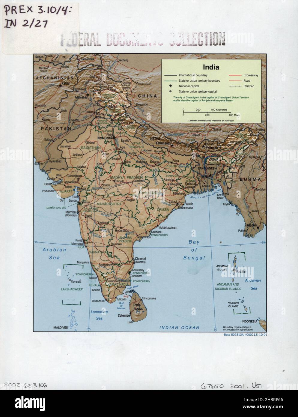 2001 india map hi-res stock photography and images - Alamy