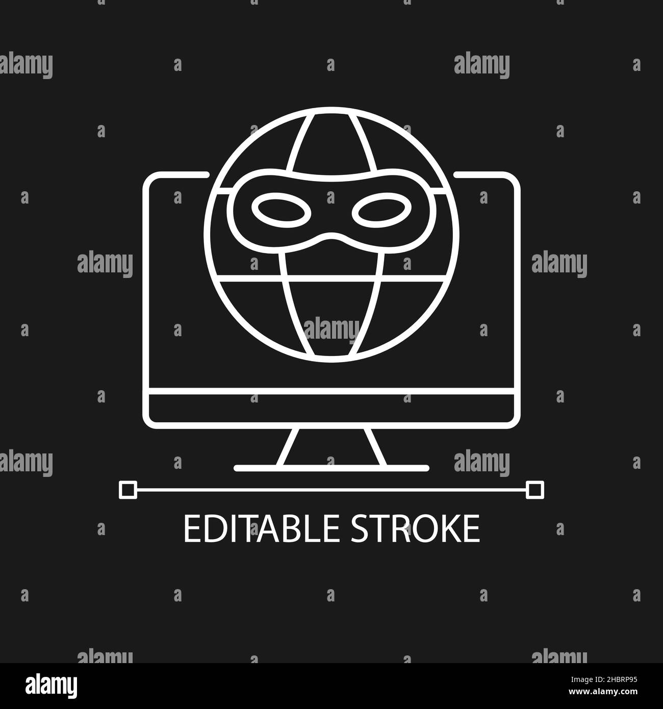 Dark web white linear icon for dark theme Stock Vector Image & Art - Alamy