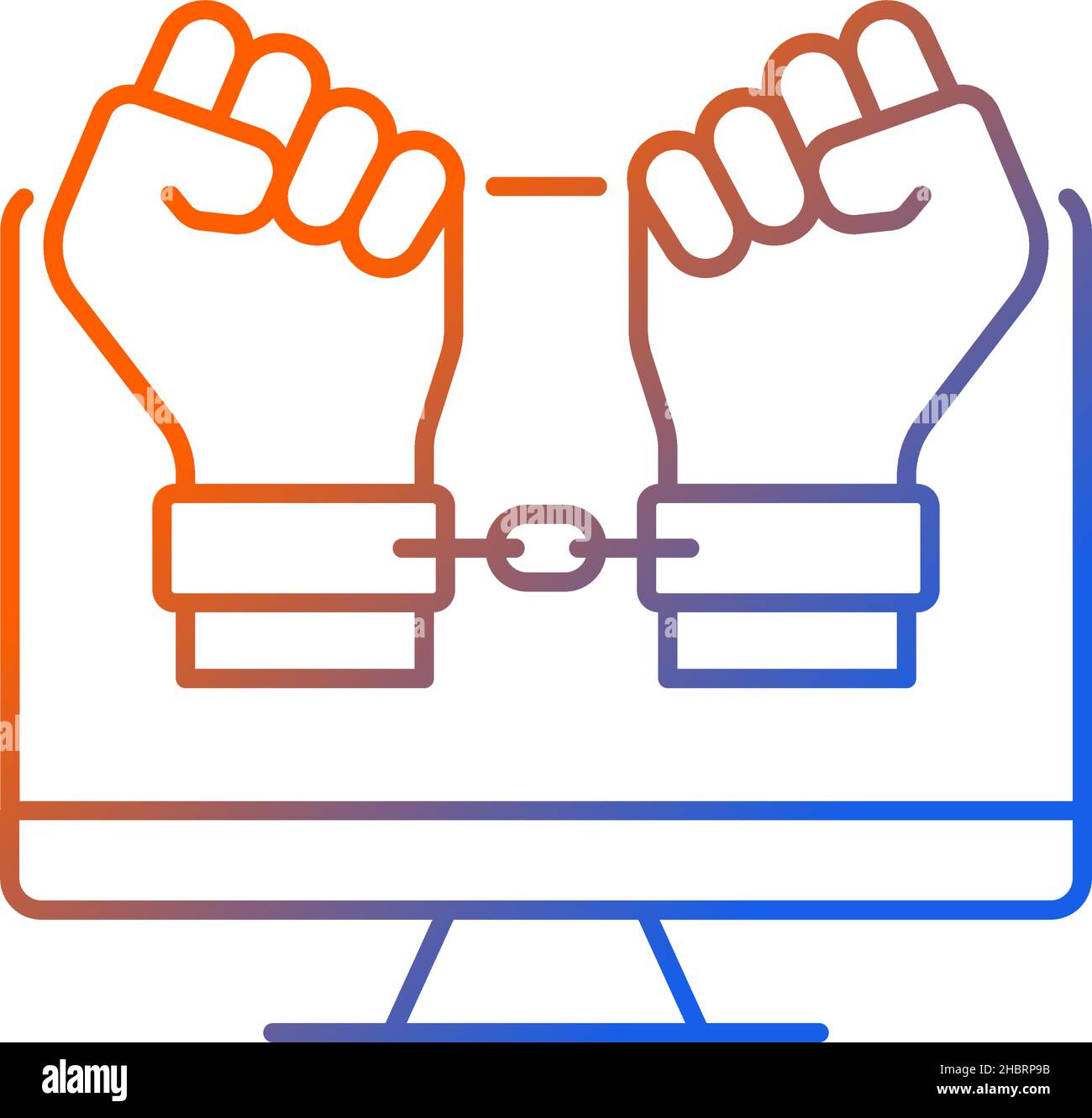 Hacker catching gradient linear vector icon Stock Vector Image & Art - Alamy