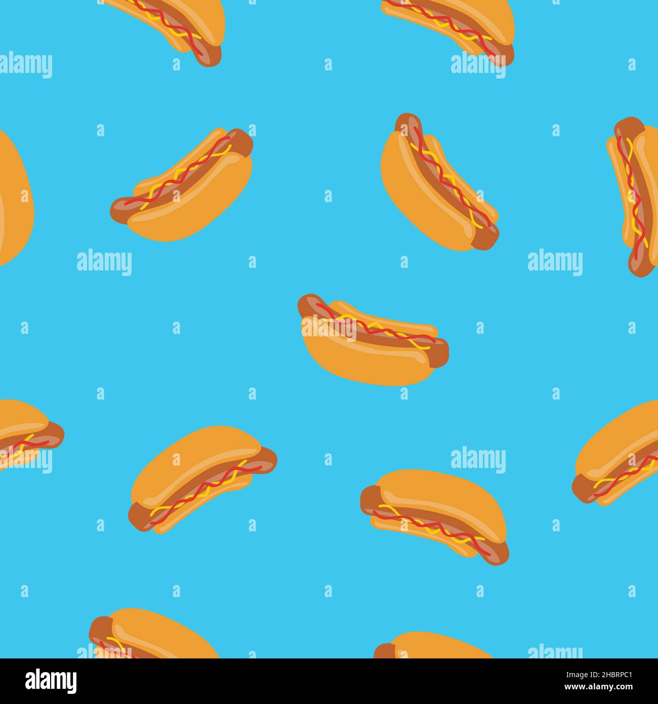 Hot Dogs Pattern. Vector seamless pattern or background with hotdogs ...