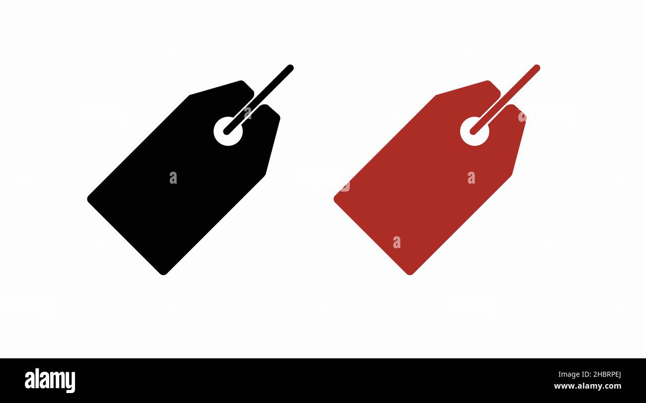 Price Icon Set. Vector isolated editable black and red illustrations ...