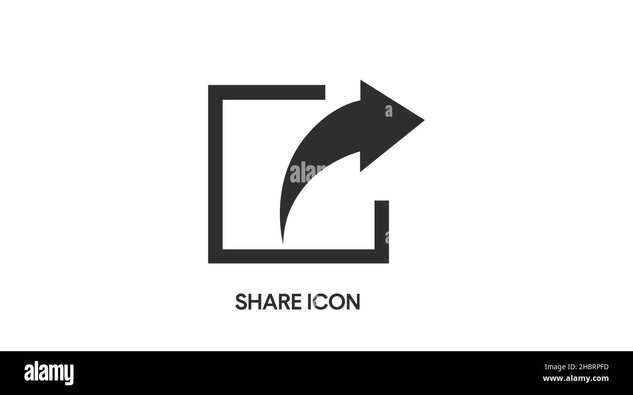 Share Icon. Vector isolated editable black and white illustration Stock ...