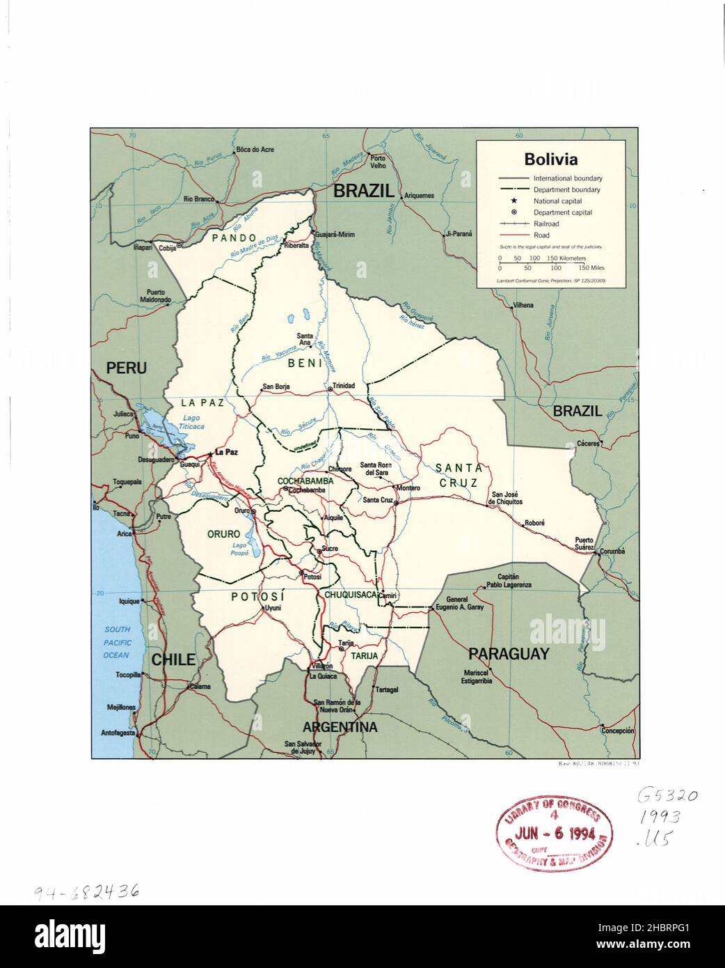 Map of bolivia hi-res stock photography and images - Alamy