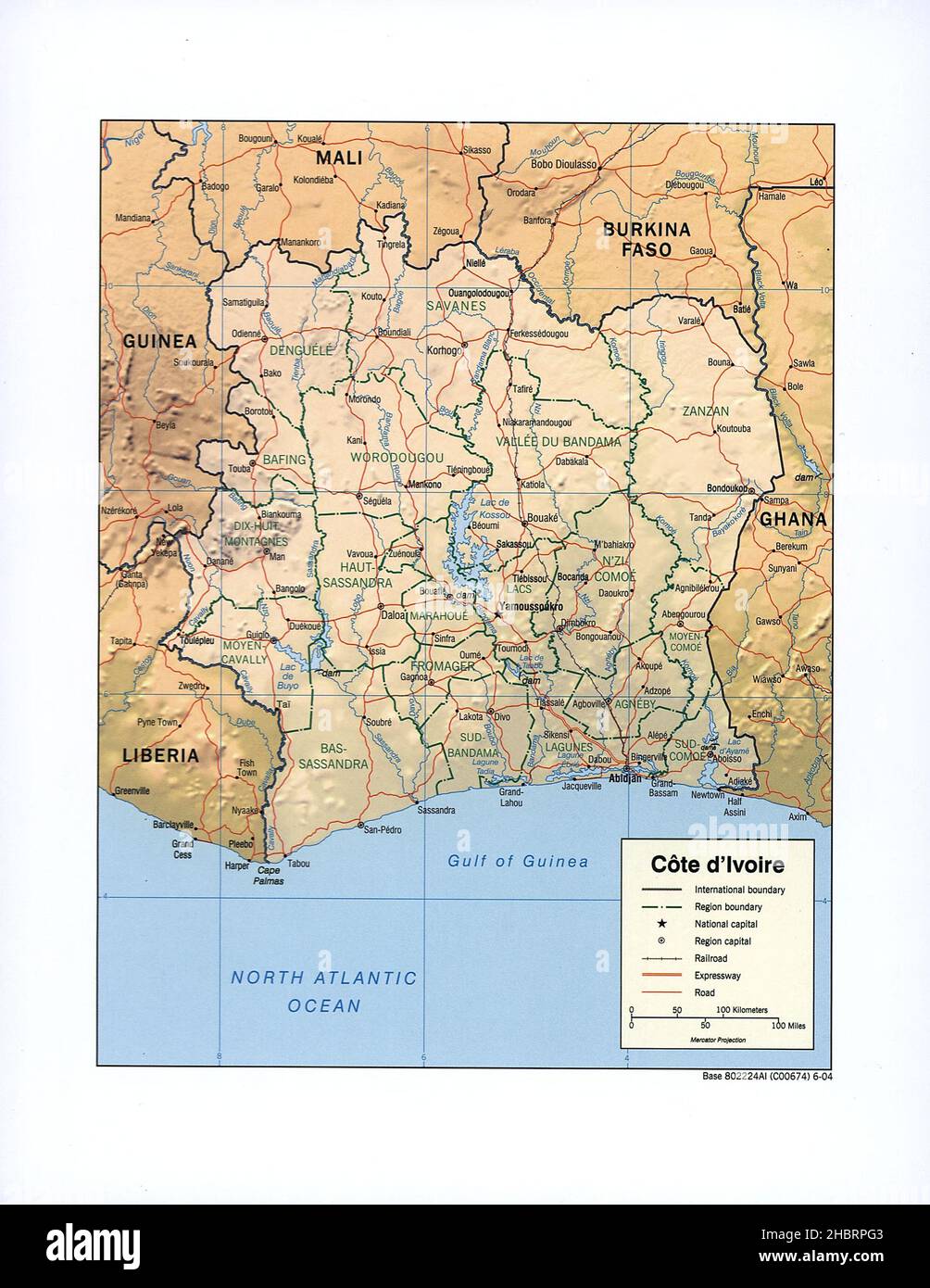 2004 ivory coast map hi-res stock photography and images - Alamy