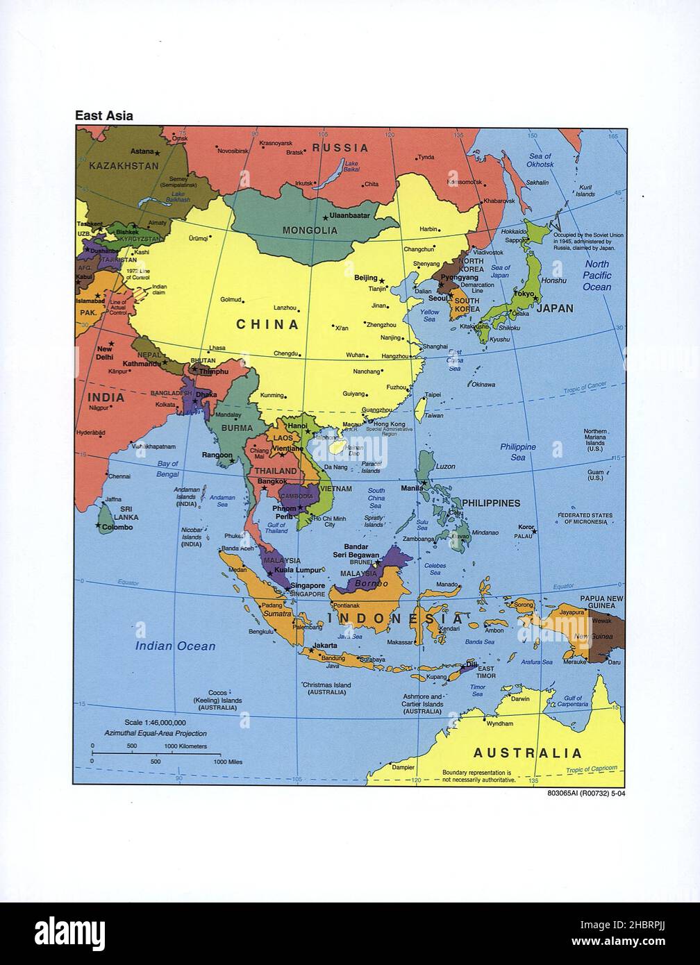 Map of east asia hi-res stock photography and images - Alamy