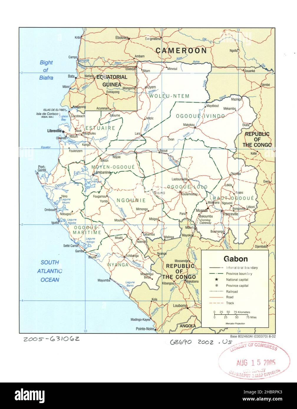 Map of Gabon Africa ca. 2002 Stock Photo - Alamy