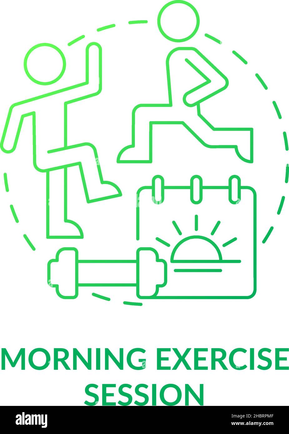 Morning exercise session green gradient concept icon Stock Vector Image ...
