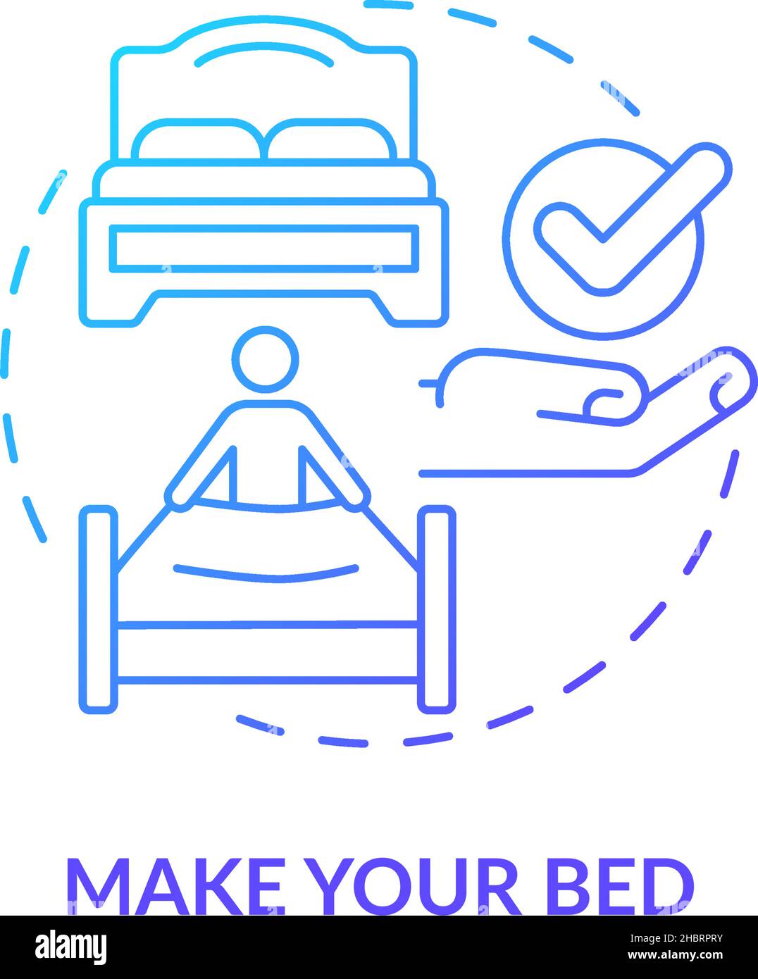 Make your bed purple gradient concept icon Stock Vector Image & Art - Alamy