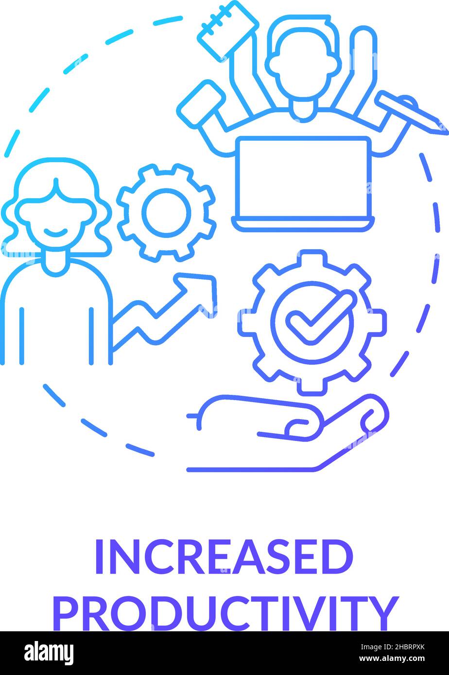 Increase productivity blue gradient concept icon Stock Vector Image ...