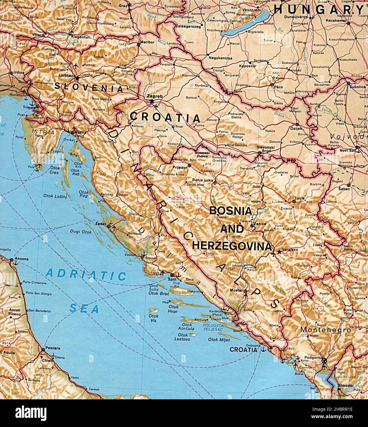 Map of balkan states hi-res stock photography and images - Alamy
