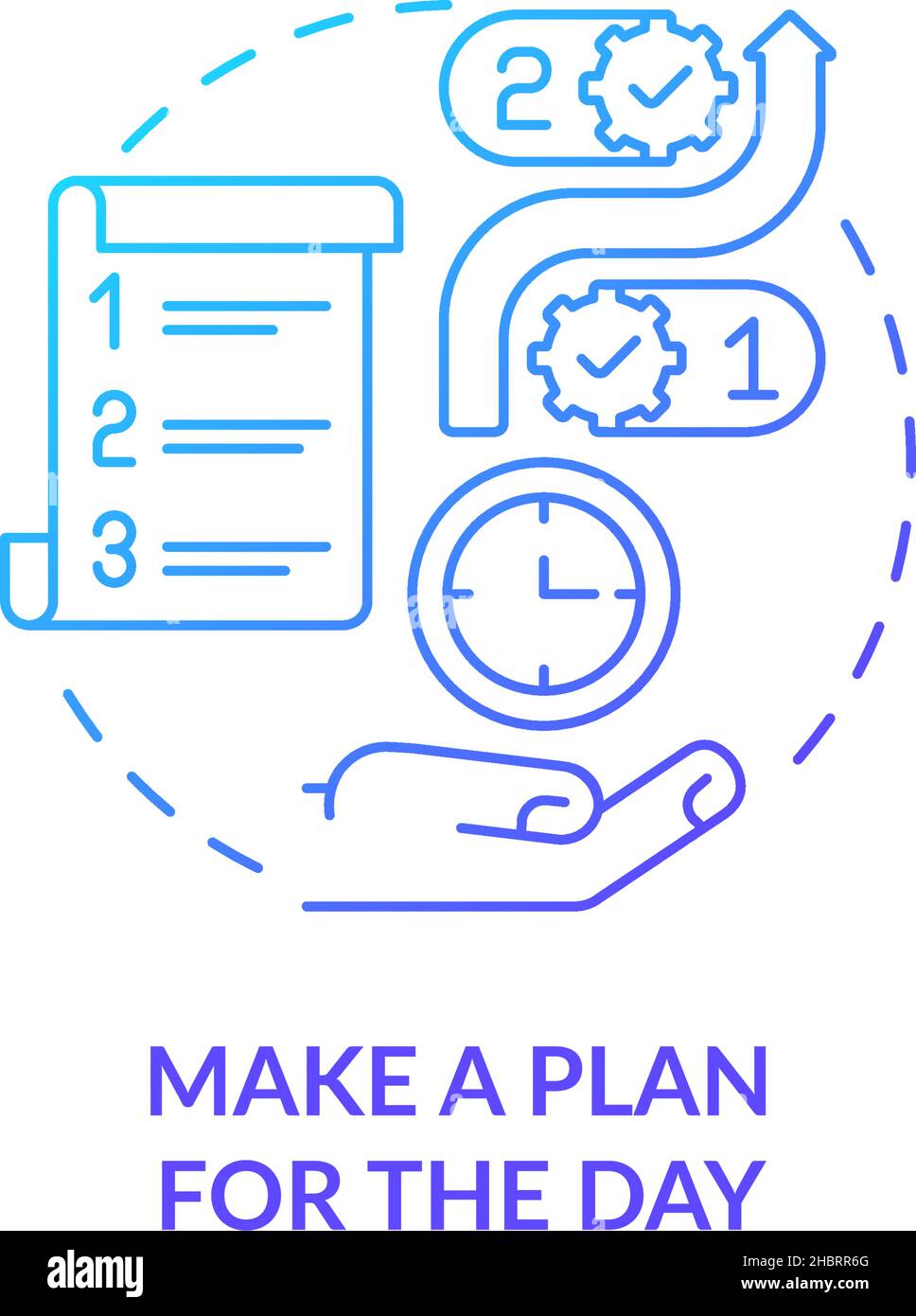Make plan for day blue gradient concept icon Stock Vector Image & Art ...