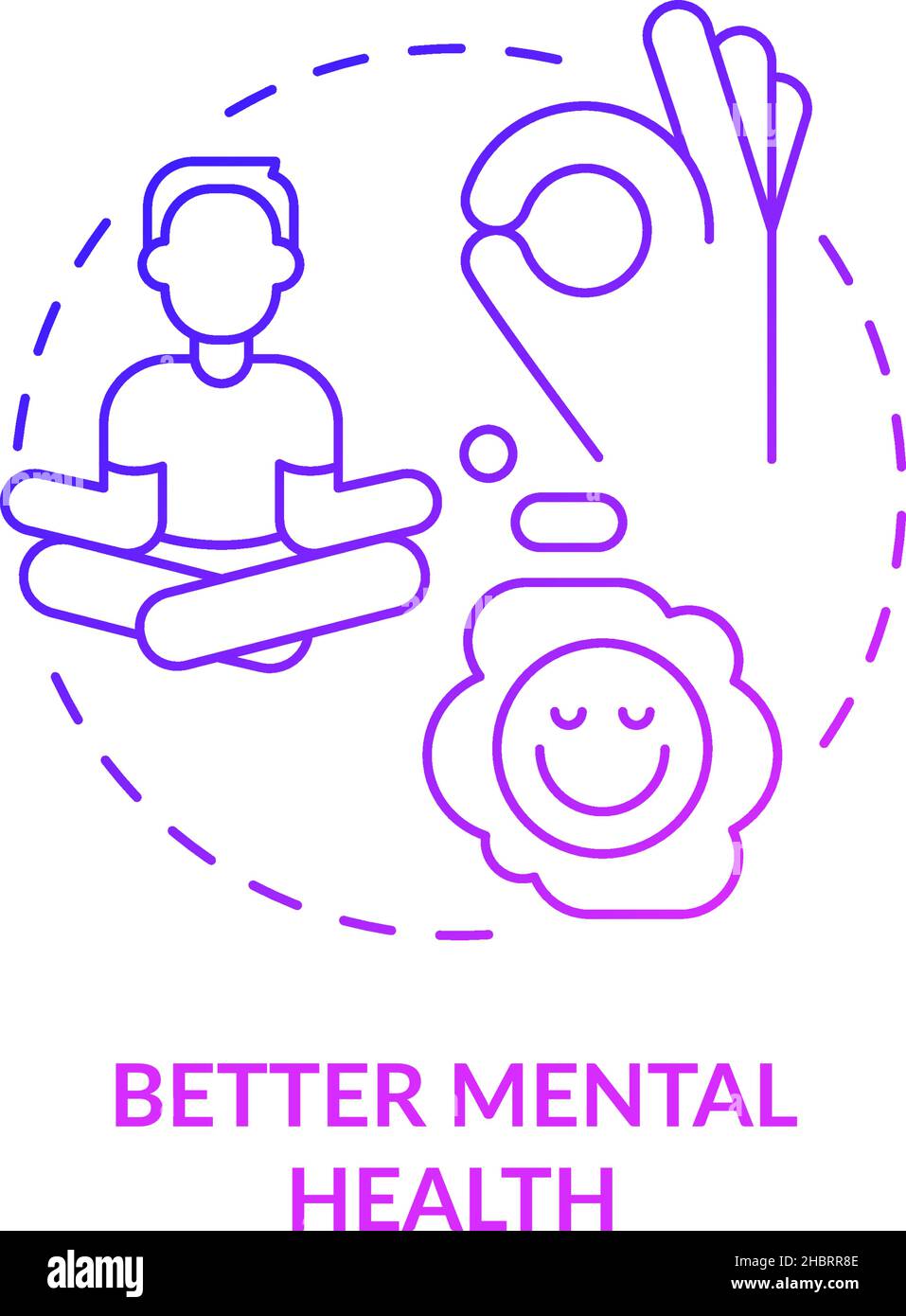 Better mental health purple gradient concept icon Stock Vector Image ...