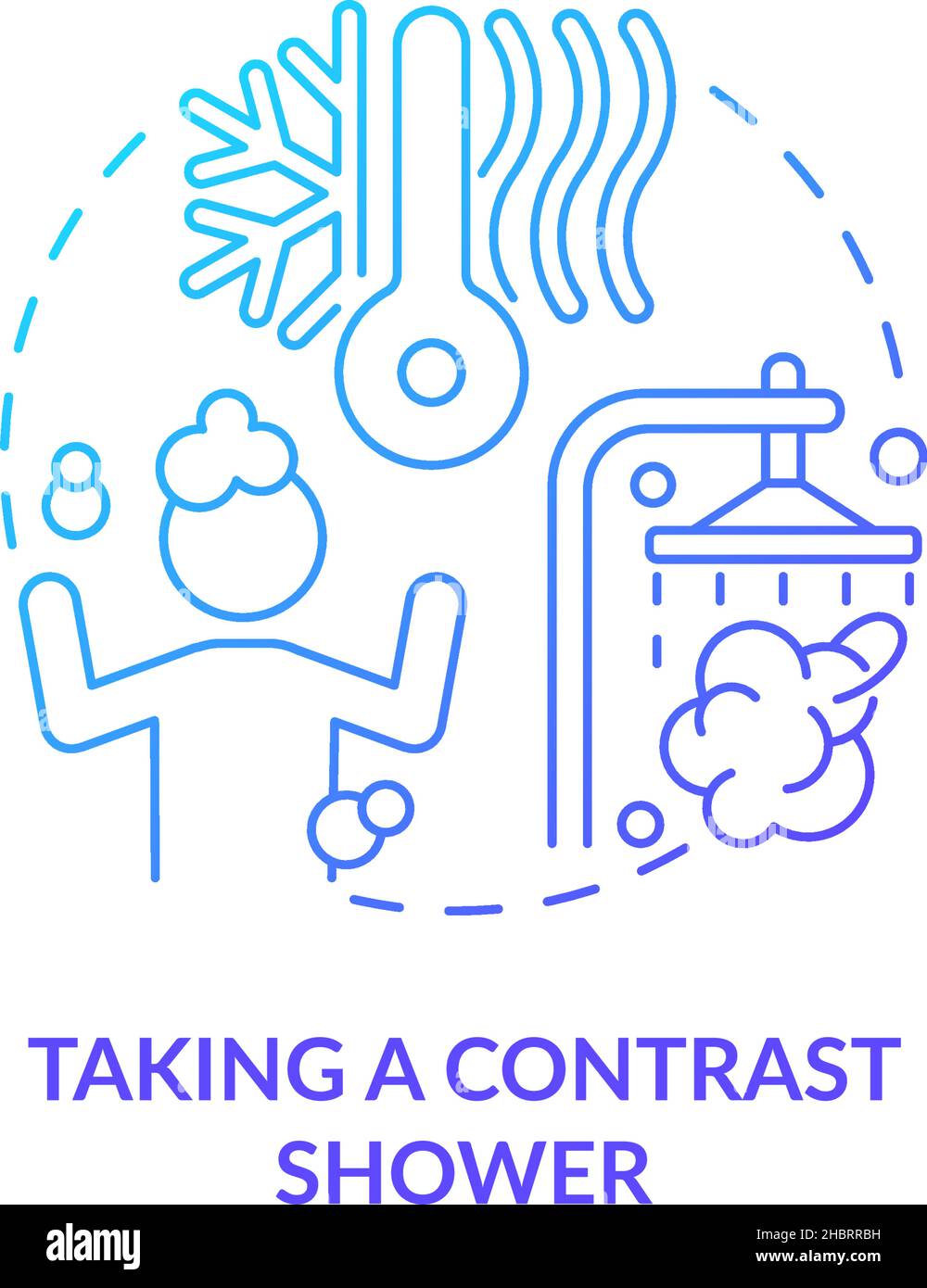 Taking contrast shower blue gradient concept icon Stock Vector Image ...
