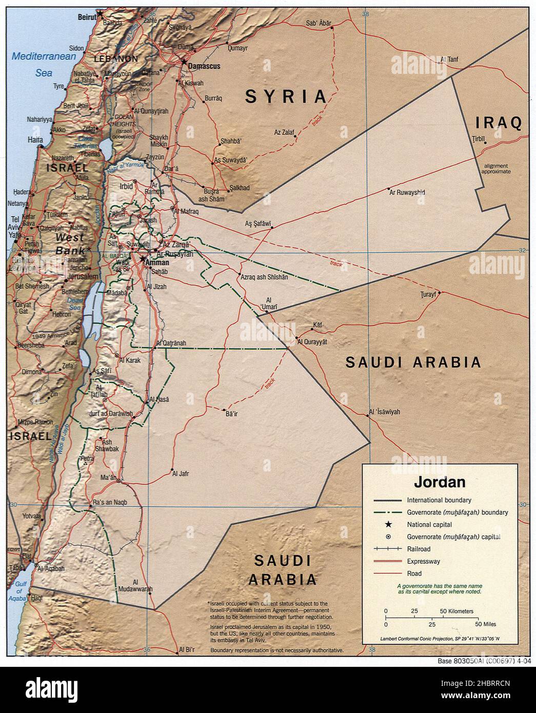 Jordan cia map 2004 hi-res stock photography and images - Alamy